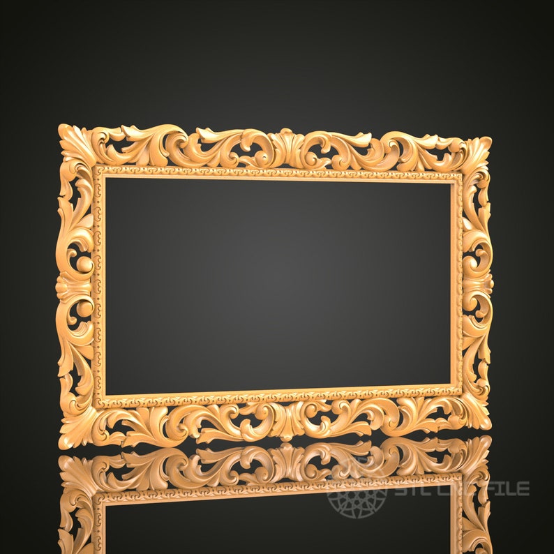 Victorian Style Rectangular Frame STL Model for CNC Router Engraver and ...