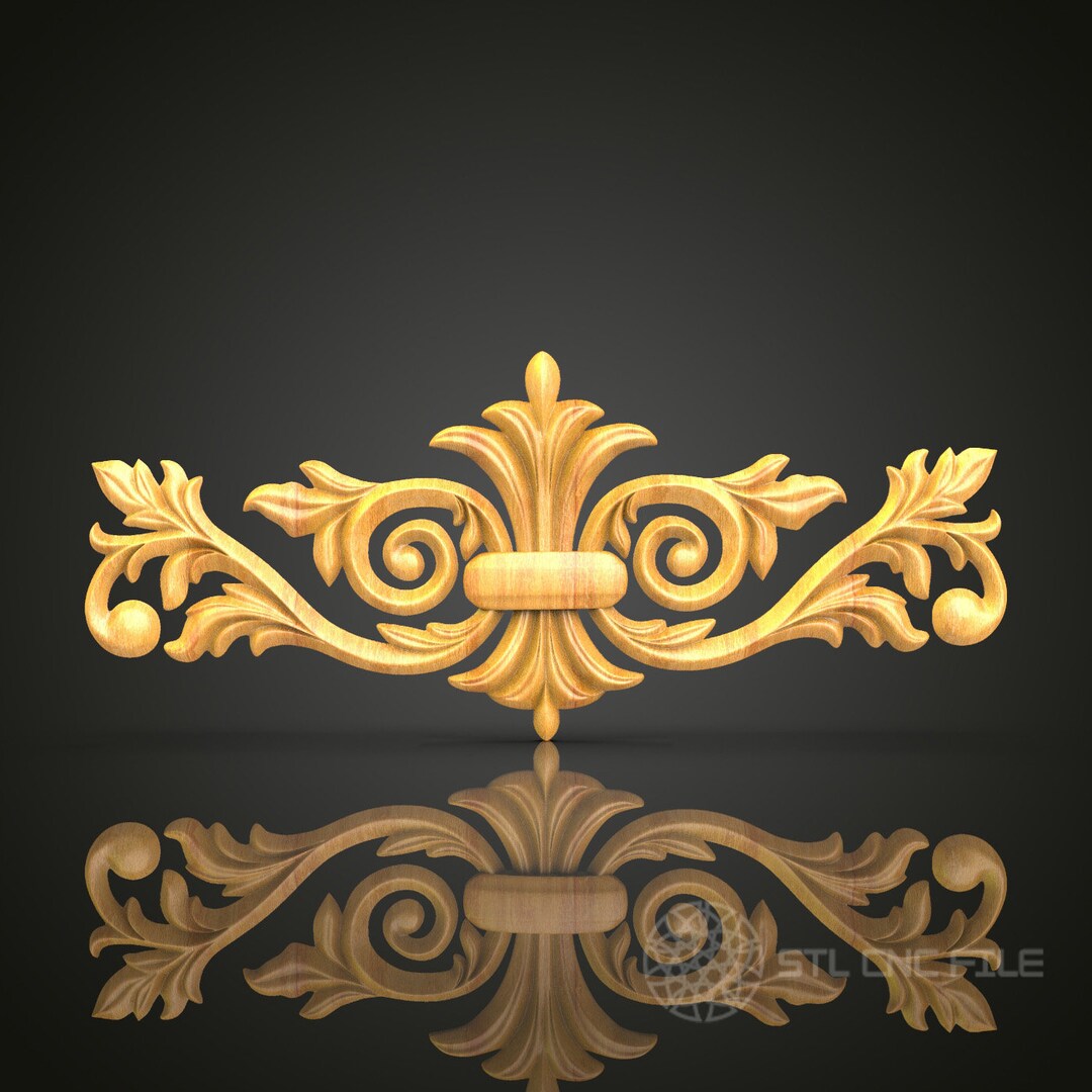 Baroque Scroll Wood Carving STL Model, CNC Router Engraving File for ...