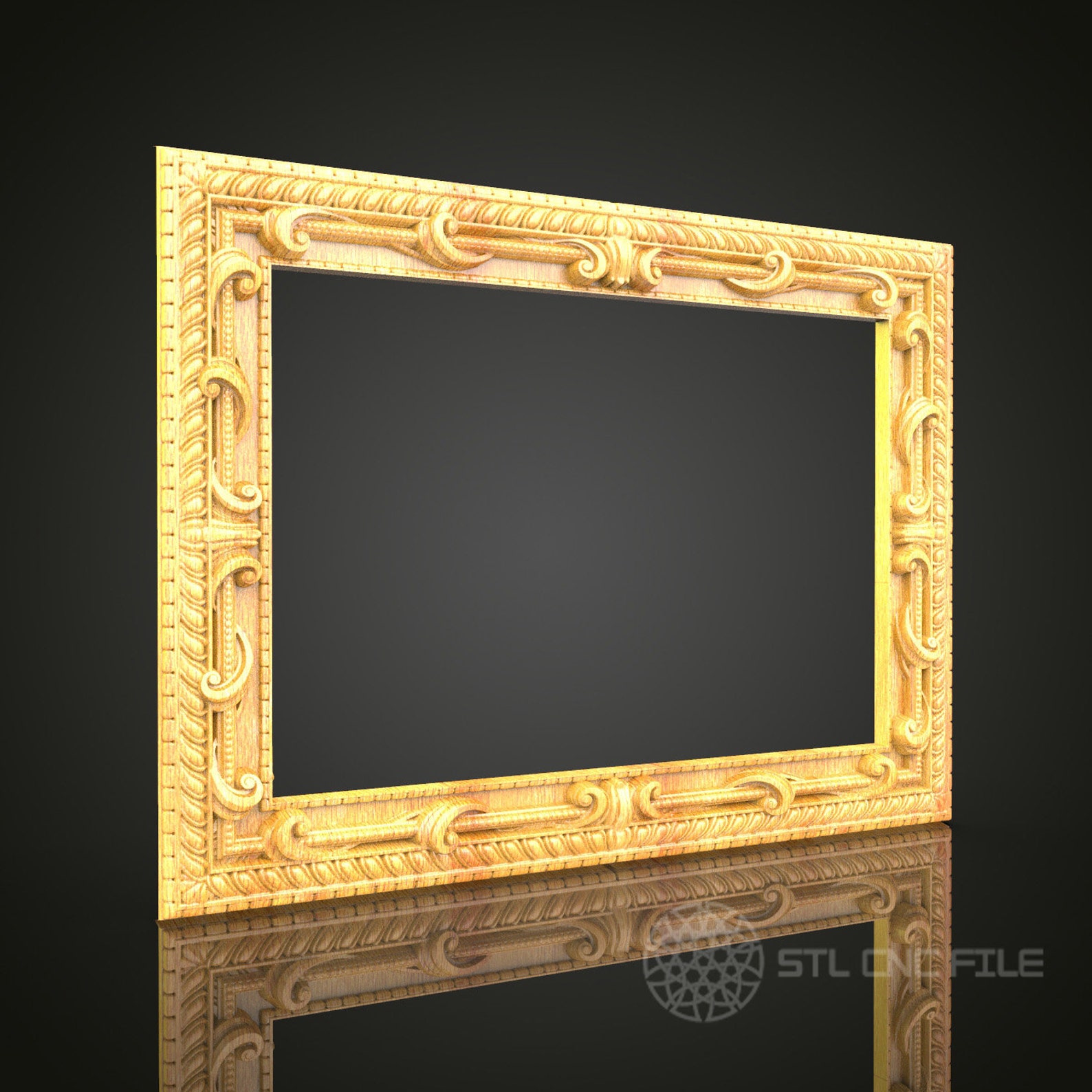 Ornate Baroque Frame STL Model for CNC Routers, Artcam, Aspire, 3D Wall ...
