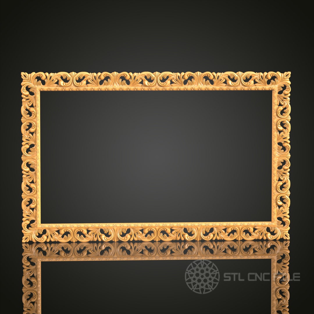 Intricate Rectangular Frame STL Model: CNC Router & 3D Printer (digital ...