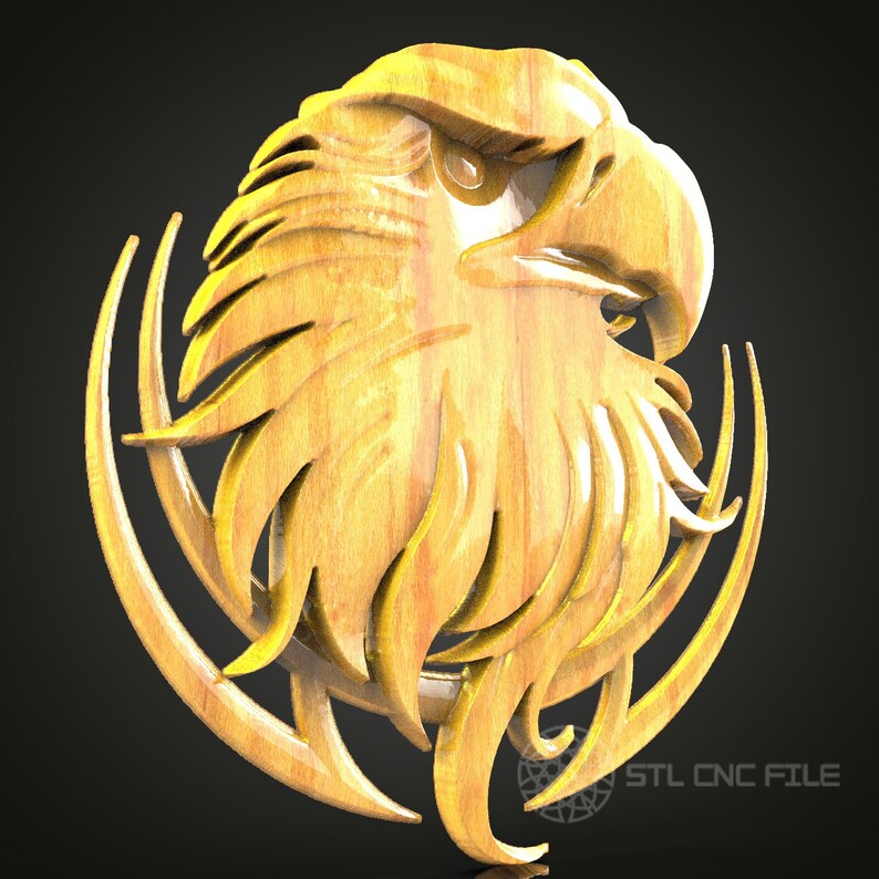 Eagle Emblem STL Model for CNC Routers, Artcam Aspire Wood Carving ...