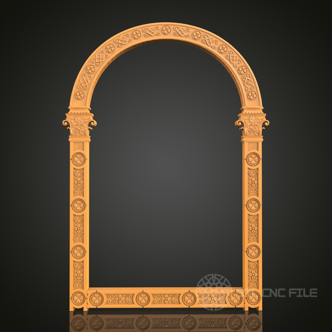 Arched Ornate Decorative Frame STL Model for CNC Router Engraver, 3D ...