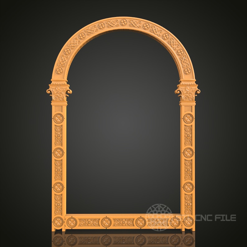 Arched Ornate Decorative Frame STL Model for CNC Router Engraver, 3D ...