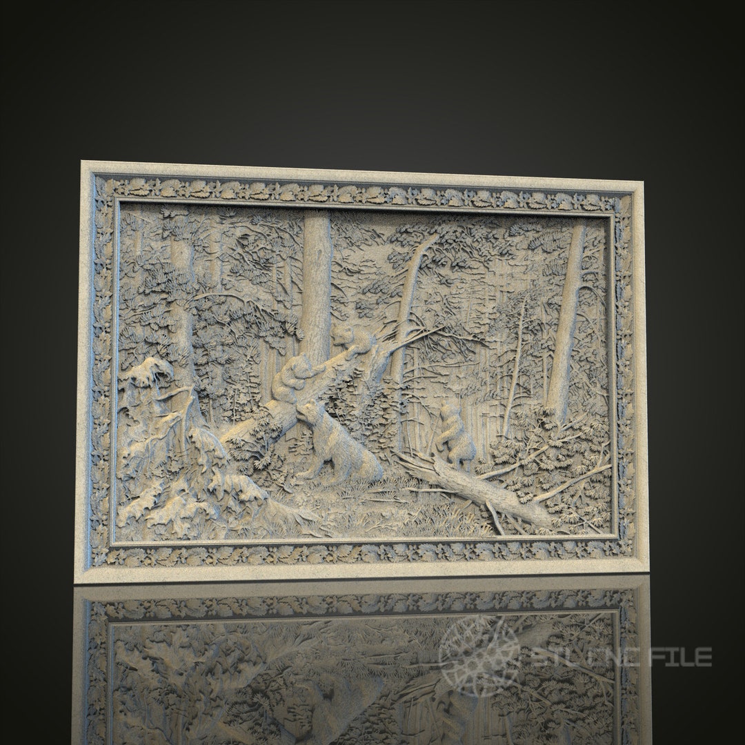 Forest Wolves 3D STL File, CNC and 3D Printer Model, Wildlife Art ...