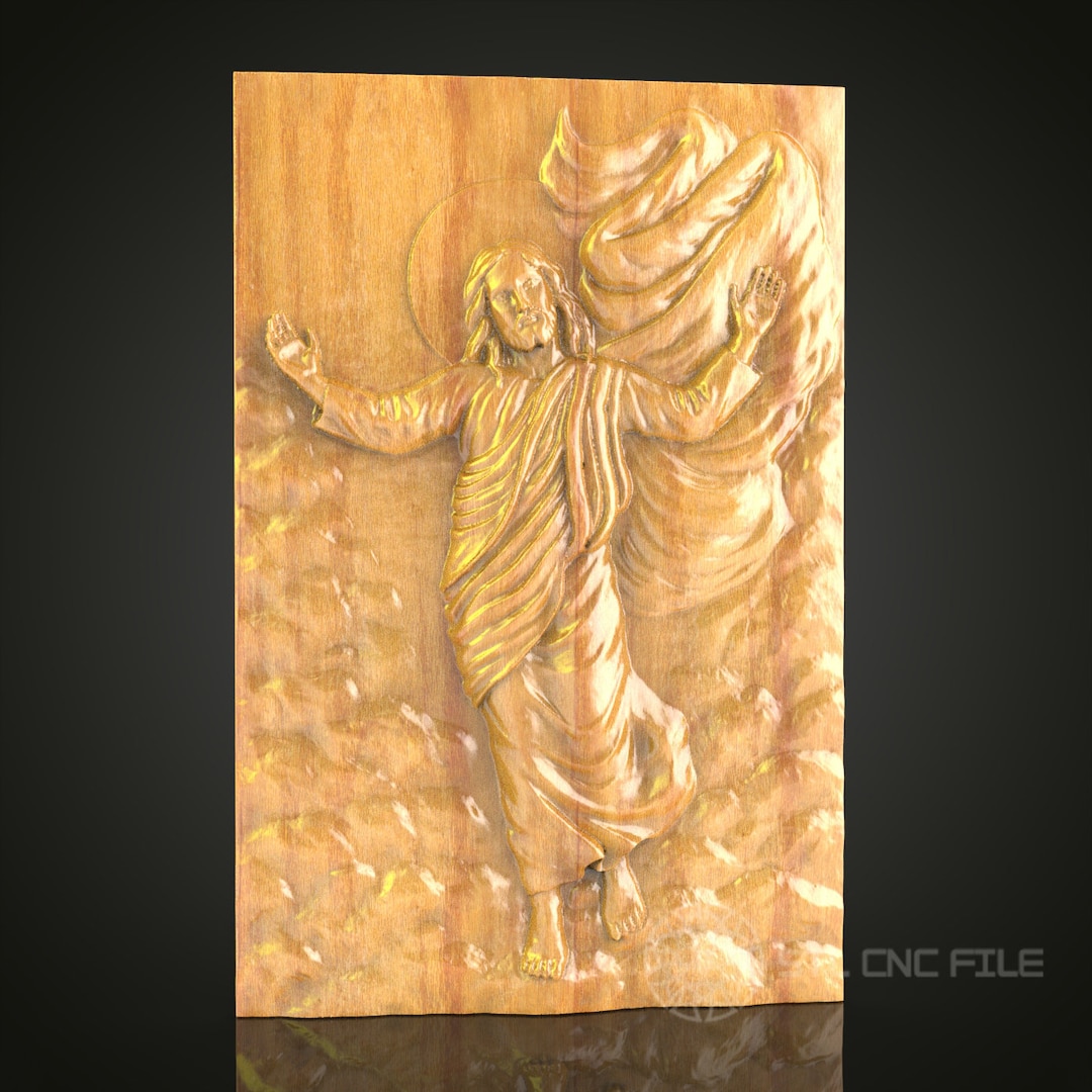 Risen Christ 3D Relief Model for CNC – Sacred Art, Religious Wood ...