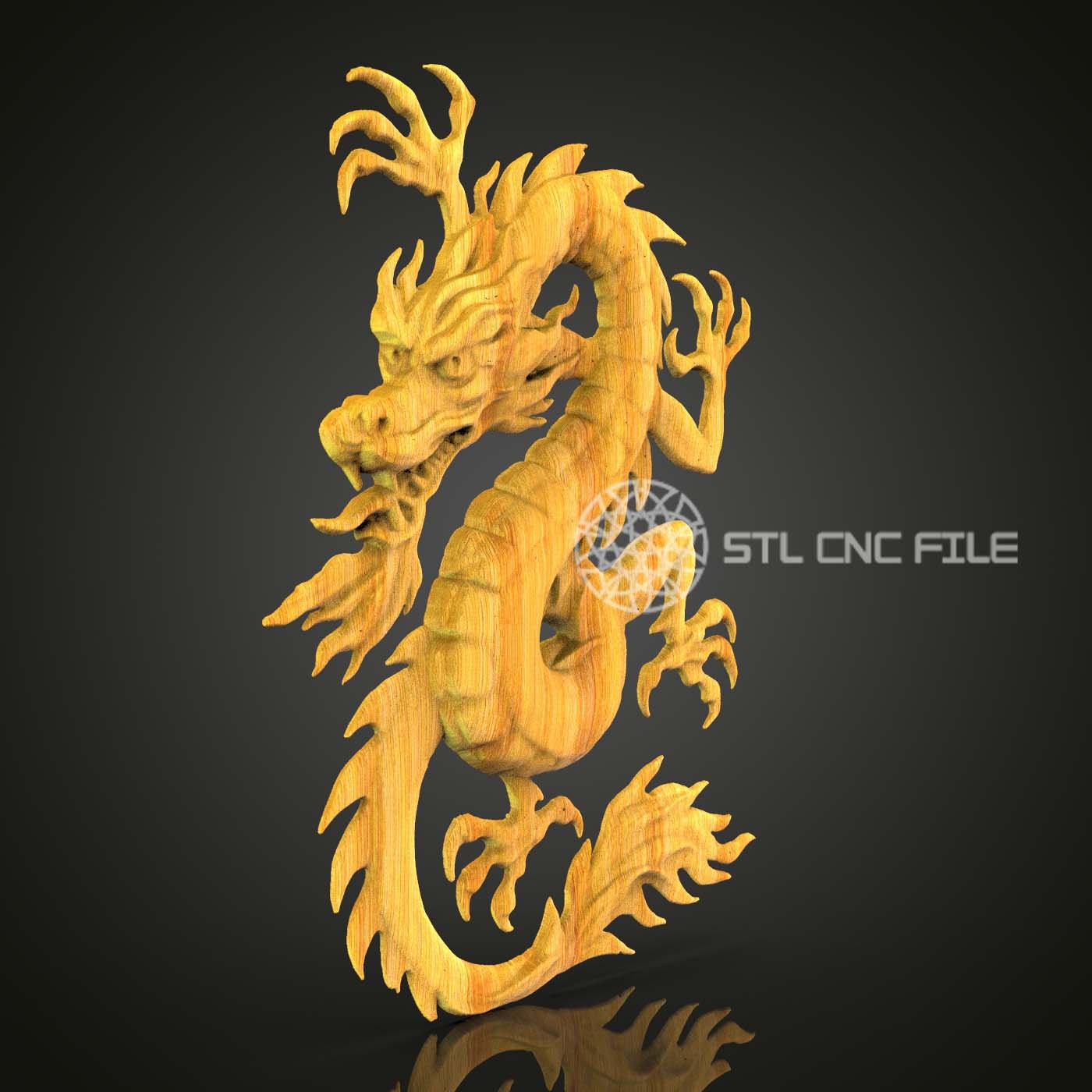 Majestic Dragon STL Model for CNC Routing, Engraver Wood Art File ...