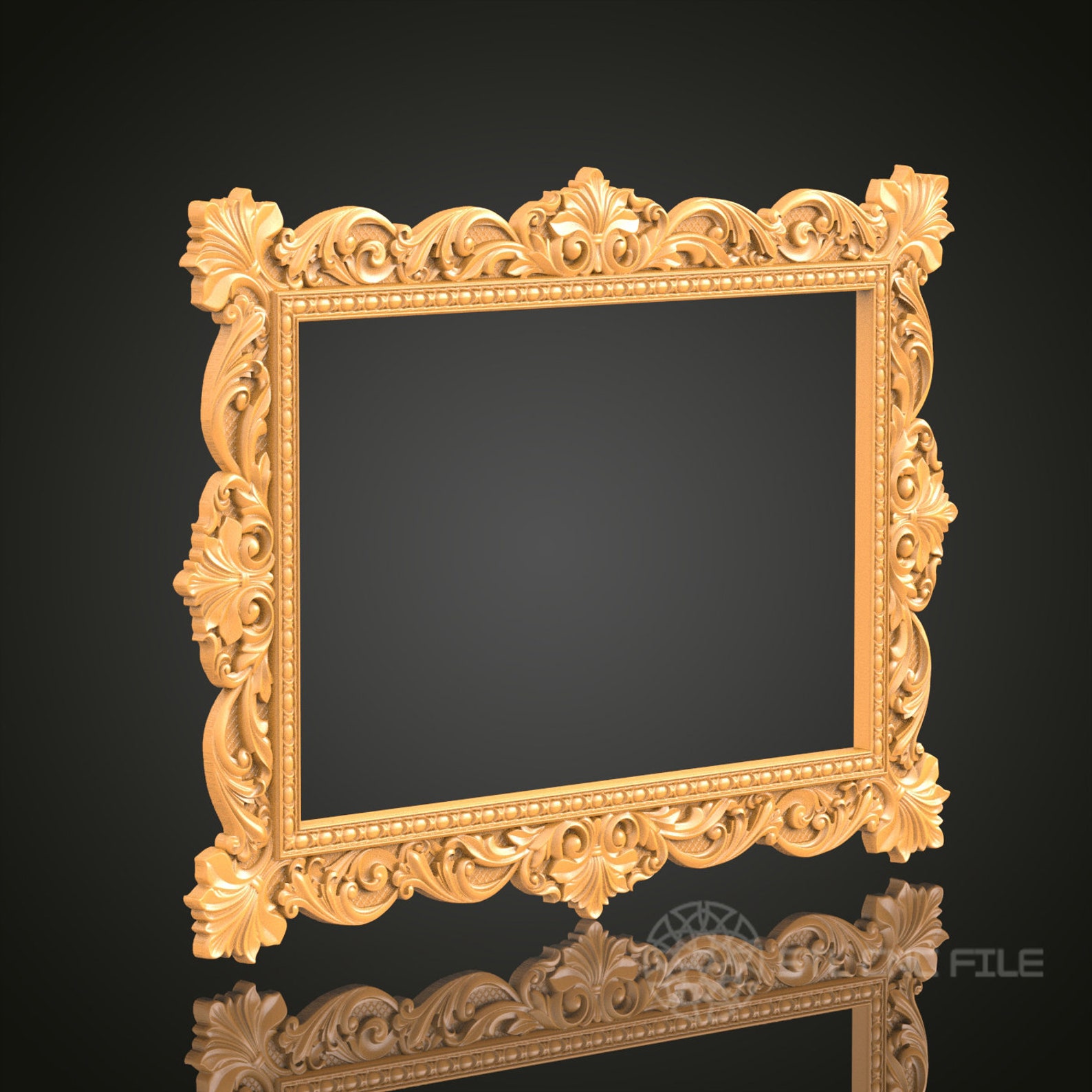 Elegant Ornate 3D Frame STL Model for CNC Router Engraver, Artcam ...