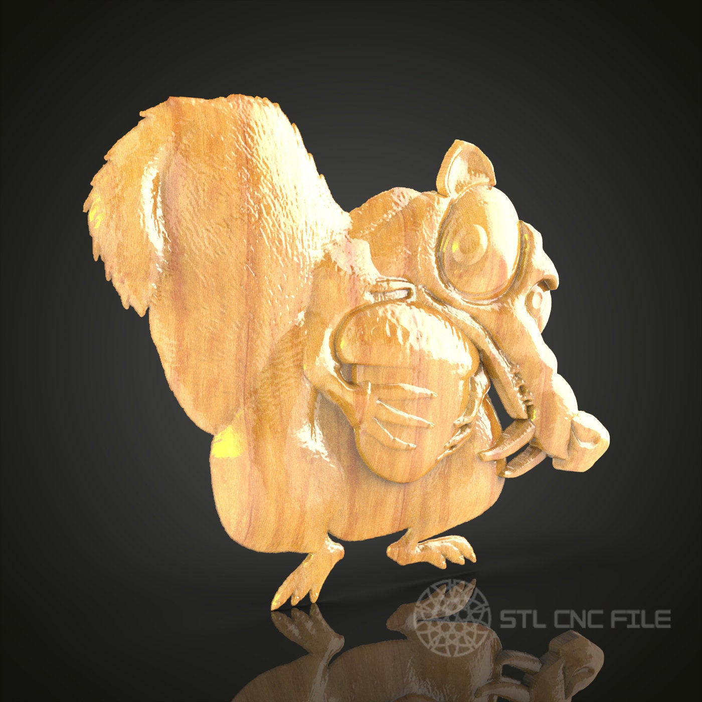 Cartoon Squirrel 3D STL Model - CNC Router Wood Art, Wall Decor ...