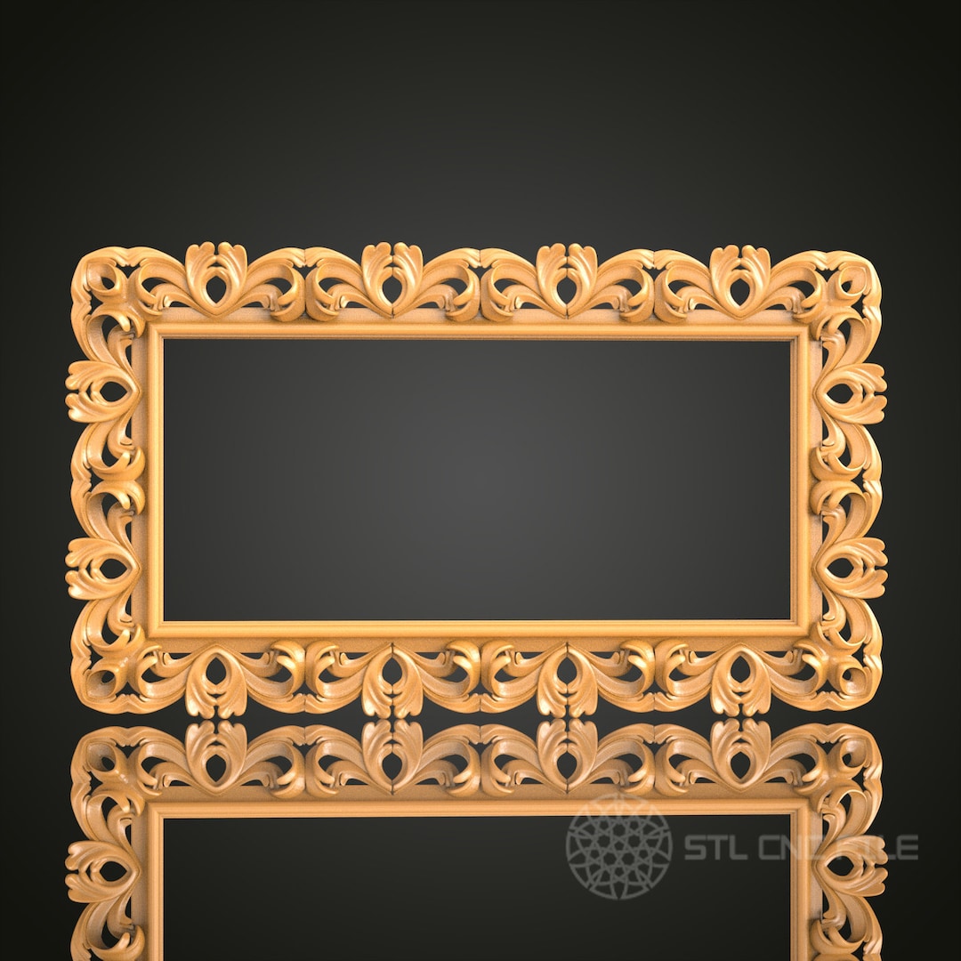 Baroque Frame STL Model: Ornate Wall Decor for CNC & 3D Printer ...