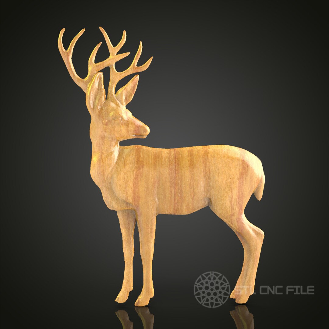 Classic Deer Wood Carving STL File for CNC Machines - Etsy