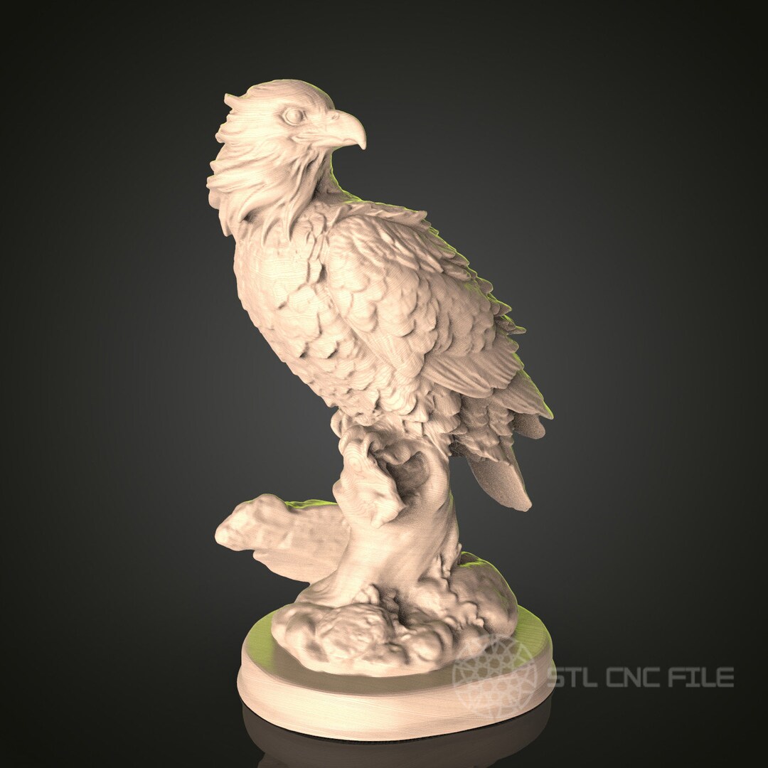 Majestic Eagle 3D Model STL File for CNC Router, Detailed Bird ...