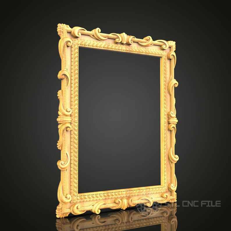 Regal Baroque Wood Frame STL Model for CNC Routers - Perfect for Artcam ...
