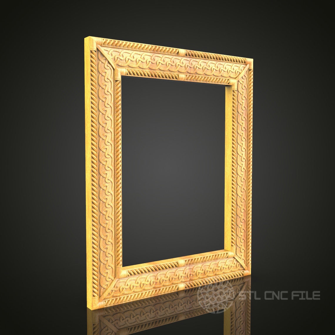 Wave Pattern Frame STL Model: CNC Router Wood Carving - Etsy