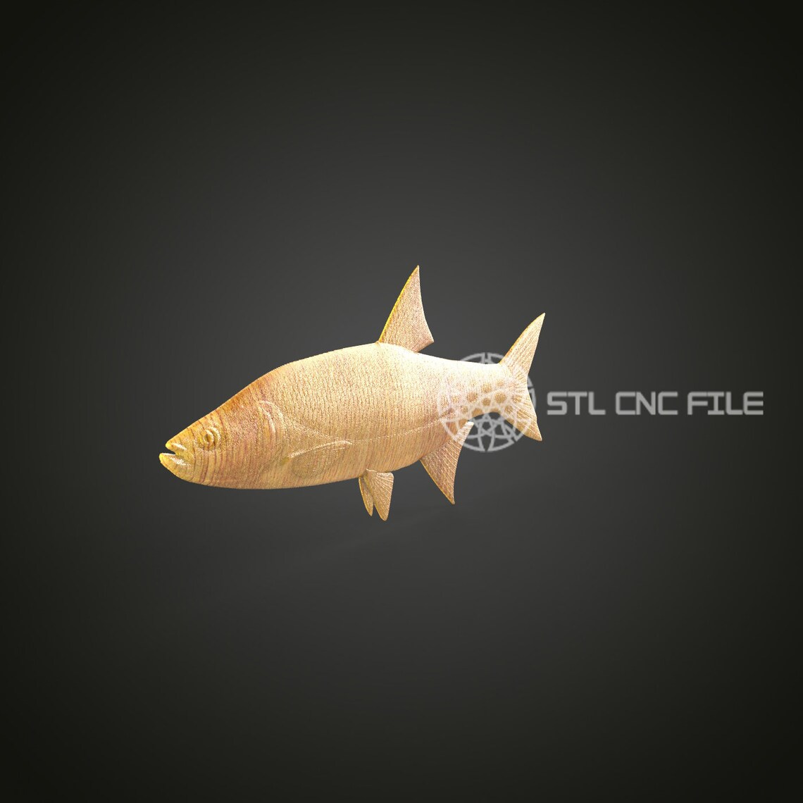 Sleek Stream Fish 3D STL Model, Perfect for CNC Routing, Artcam ...