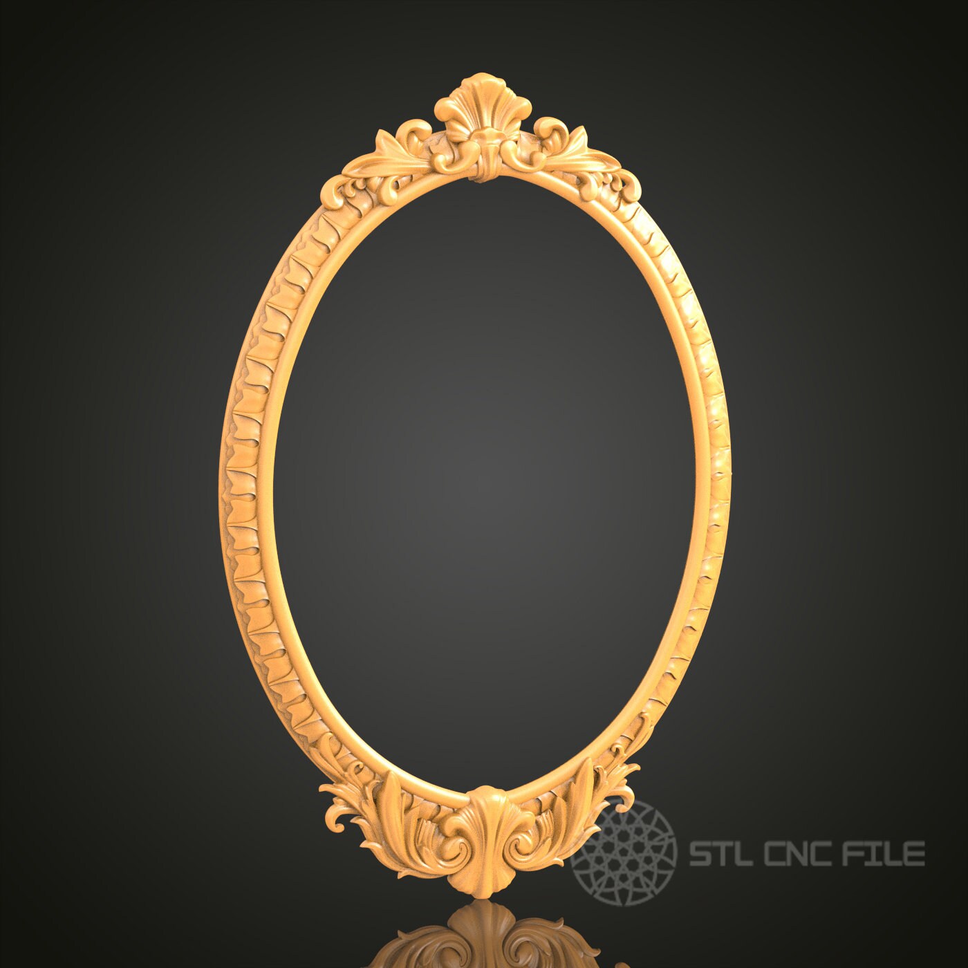 Classic Oval Frame STL Model for CNC Router Engraver - Artcam, Aspire ...