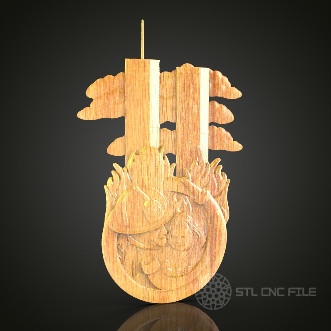 Firefighter Tribute 3D Relief Model for CNC – Heroic Firefighter Art ...