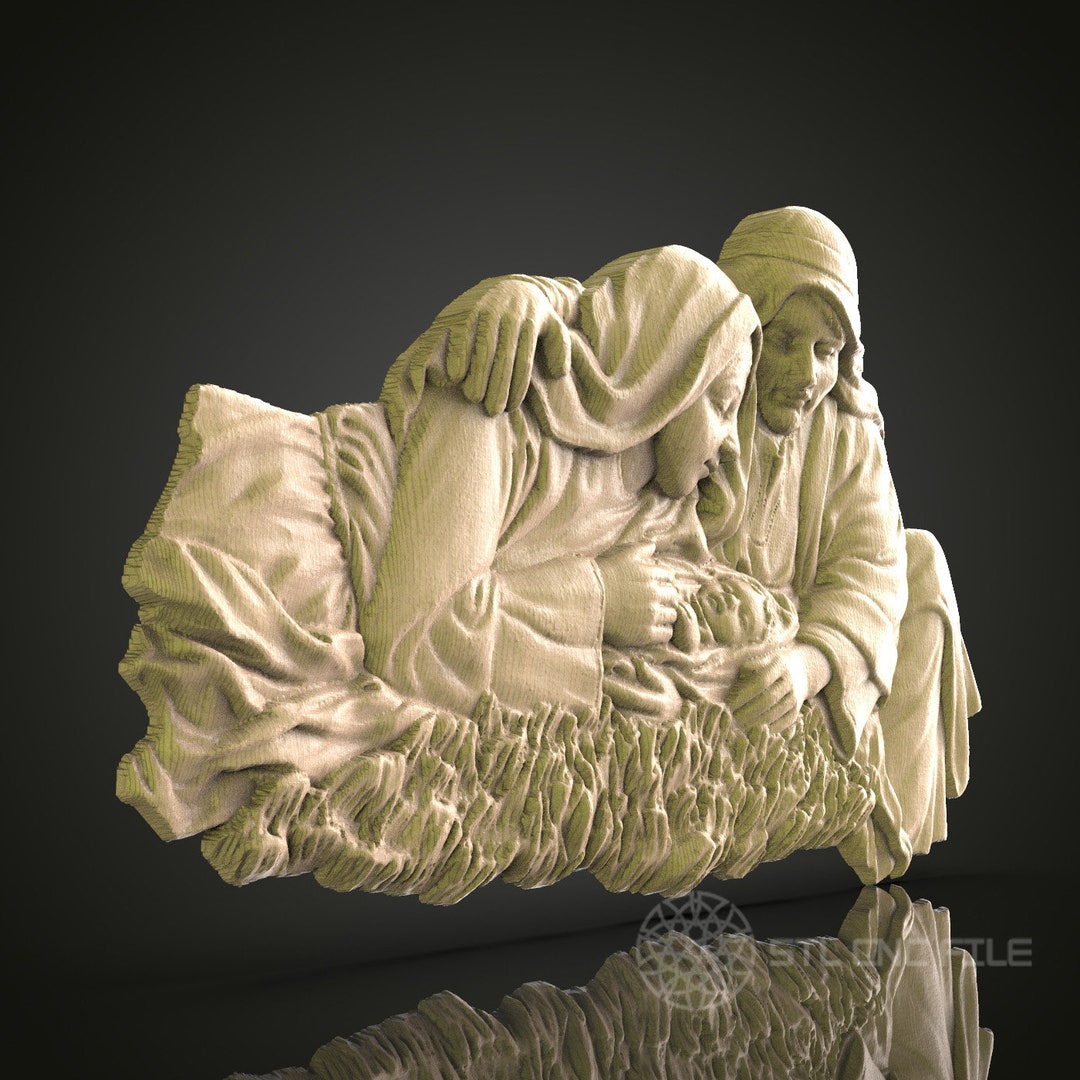 Nativity Scene Relief STL Model: CNC Router, 3D Printer, Wood Art - Etsy
