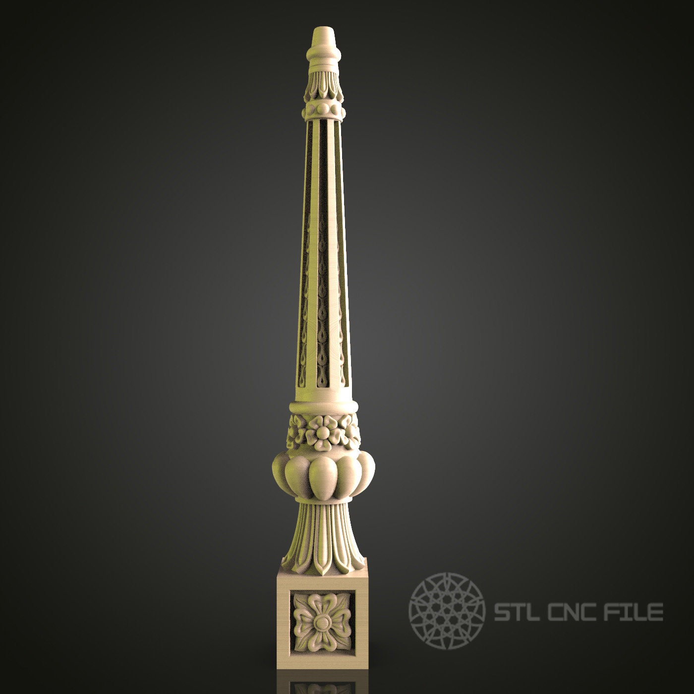 Ornate Architectural Column 3D Model STL File, Classical Pillar Design ...