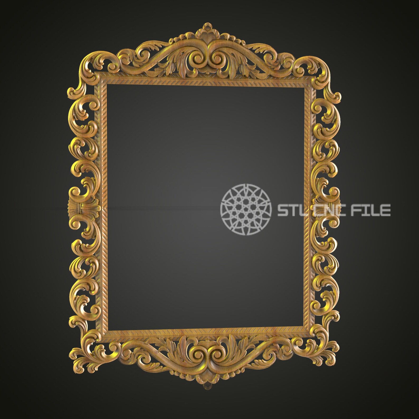 Luxurious Baroque Style Frame STL Model Perfect for CNC Router Art and ...