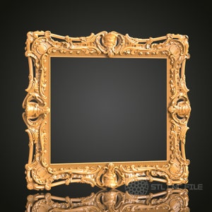 Baroque Square Frame STL Model - Exquisite Decor for CNC & 3D Printing ...