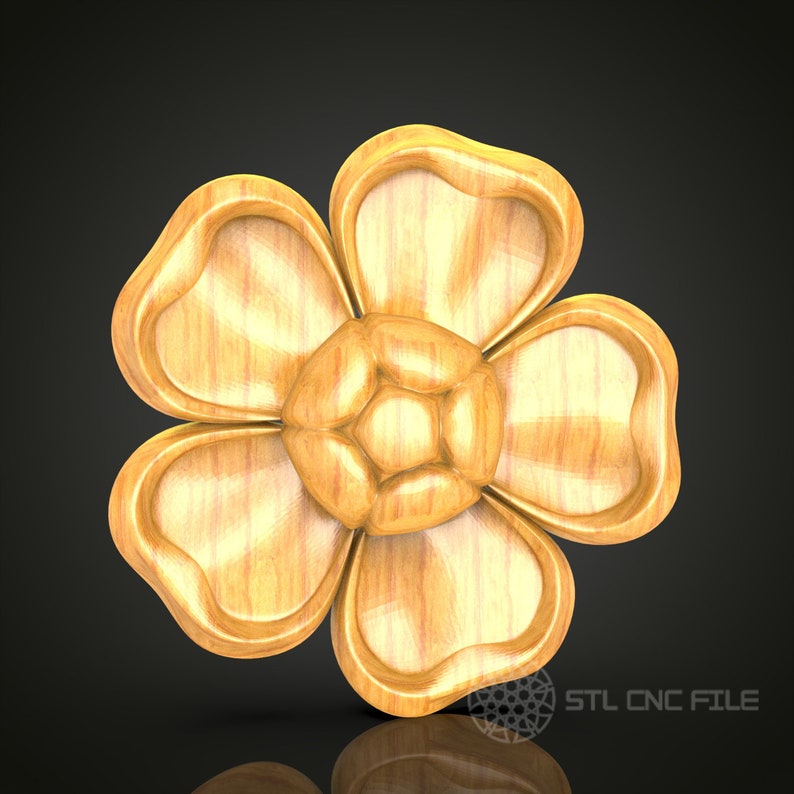 Floral Bloom STL Model: CNC Router Design File - Etsy
