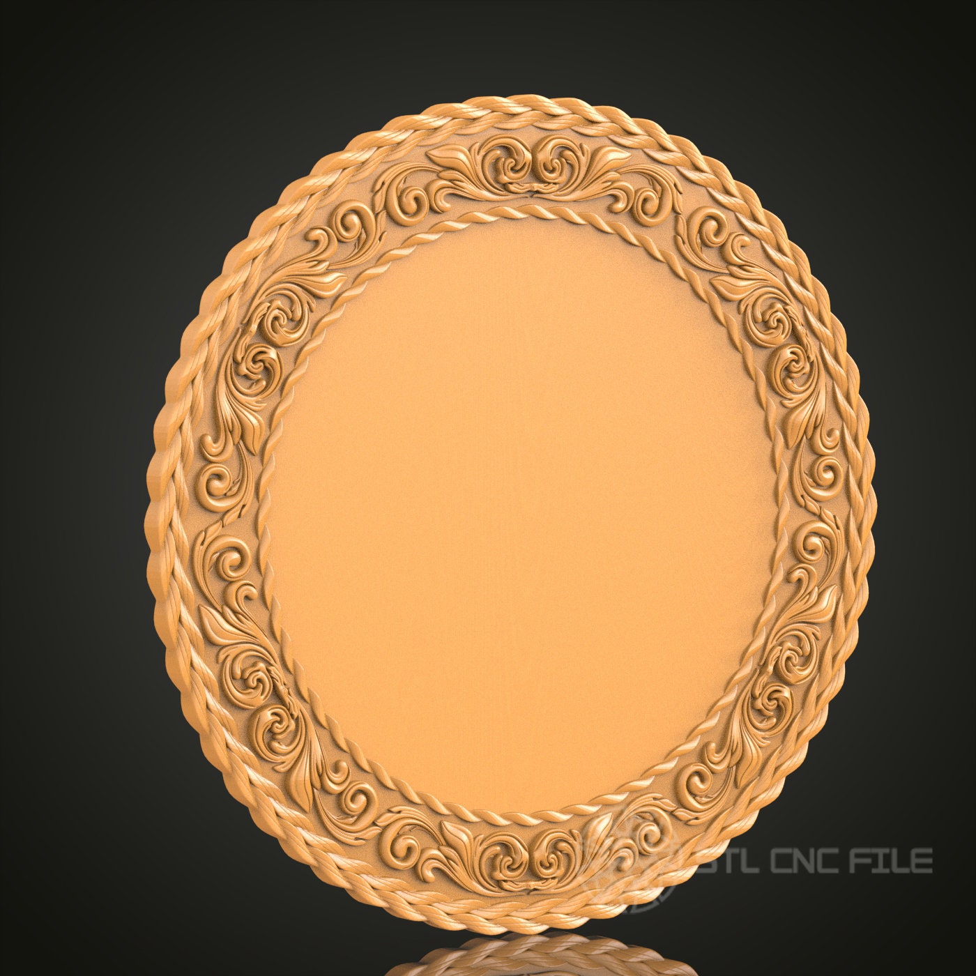 Ornate Baroque Plate Frame STL Model – Perfect for CNC Routing and 3D ...