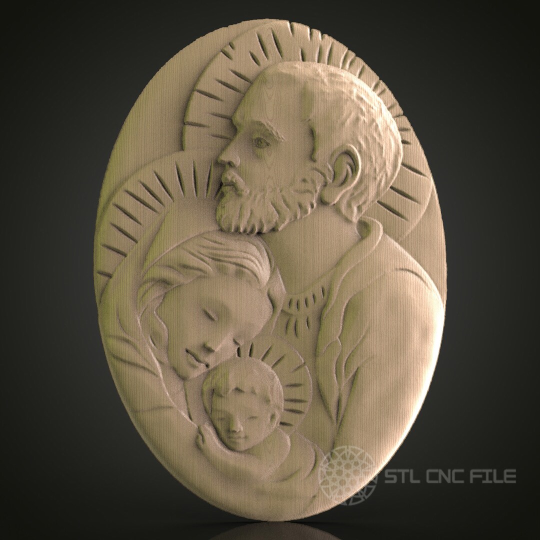 Holy Family 3D STL Model for CNC Router and 3D Printer - Inspirational ...