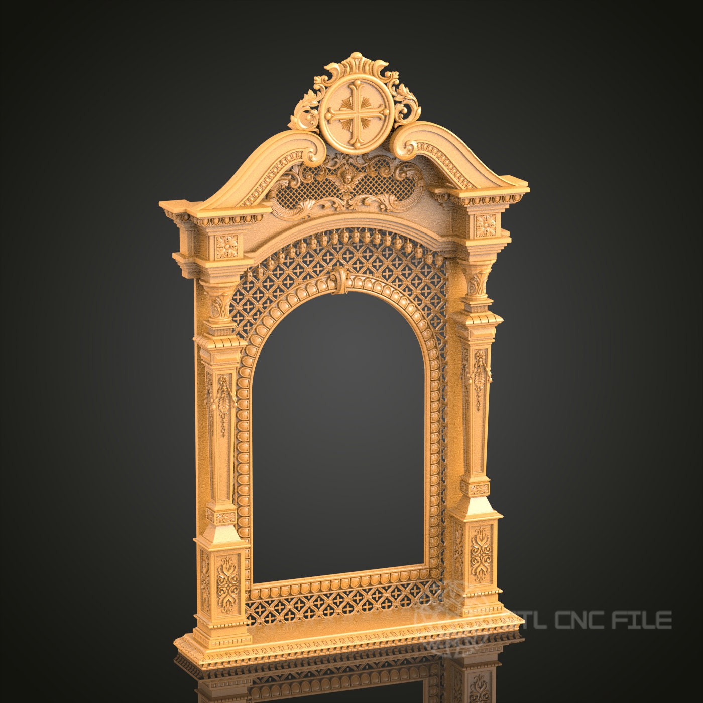 Baroque Arch 3D Frame STL Model for CNC Router, Artcam Aspire CNC Files ...