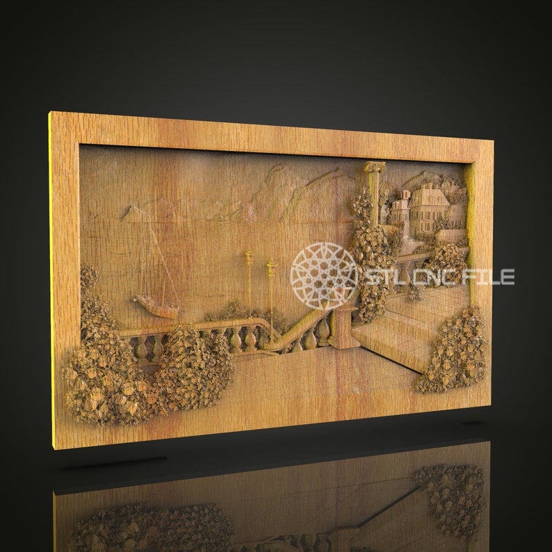 Rustic Landscape Relief STL File, Countryside CNC Carving Design for ...