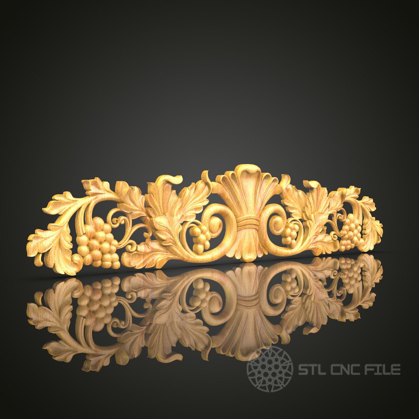 Vine and Grape Wood Carving Design: STL Model for CNC Router - Etsy