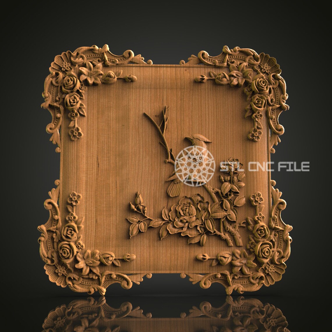 Intricate 3D Carved Mountain Scene STL File for CNC and 3D Printing ...