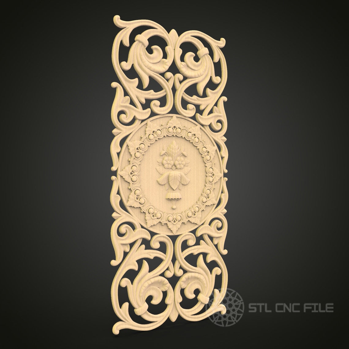Ornate Medallion & Scrollwork STL File for CNC - Elaborate 3D Wood ...