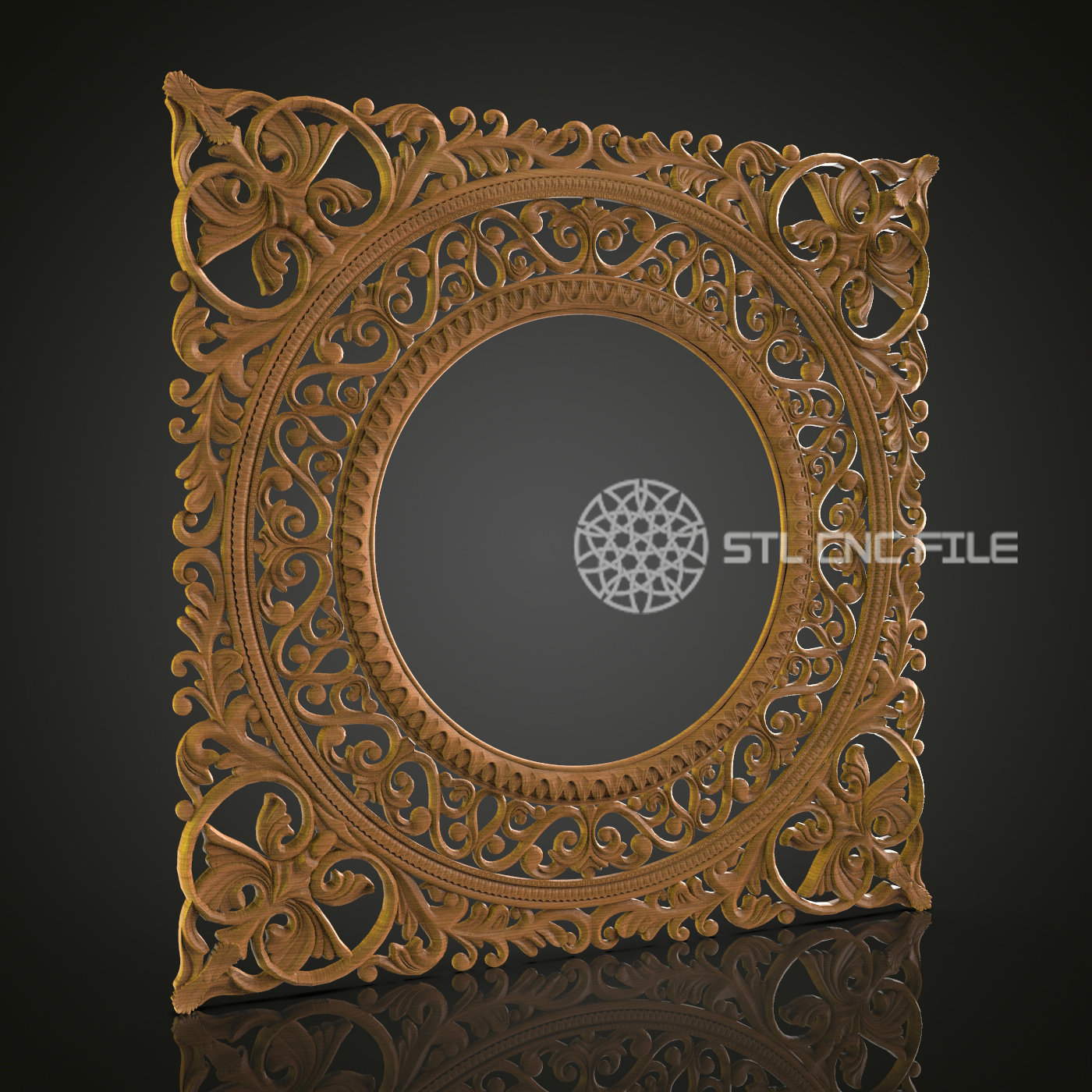 Intricate Round 3D Frame STL Model for CNC Router Engraver - Artcam ...