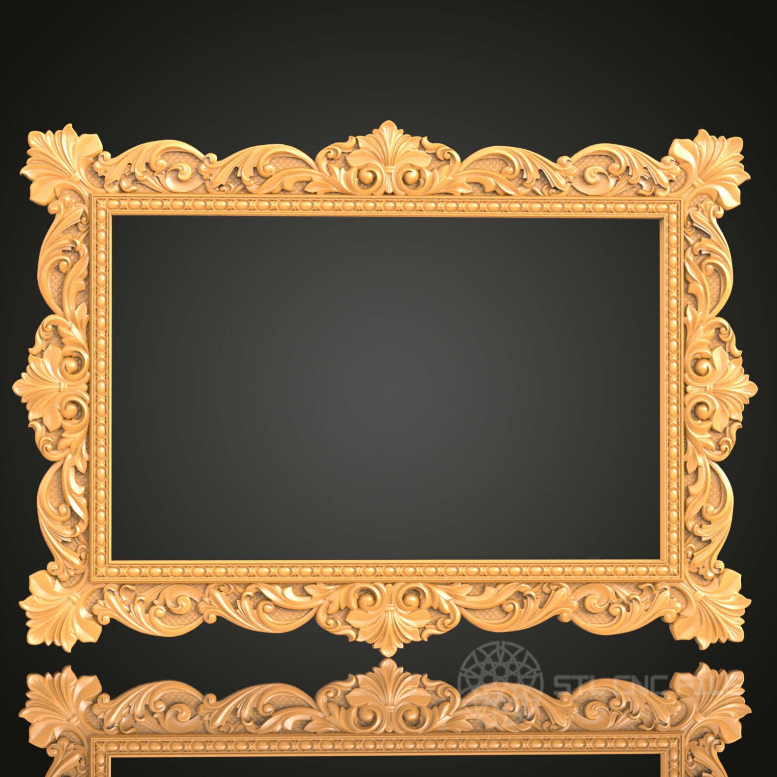 Elegant Ornate 3D Frame STL Model for CNC Router Engraver, Artcam ...