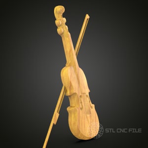 Violin and Bow CNC Carving STL File - Musical Instrument Design ...