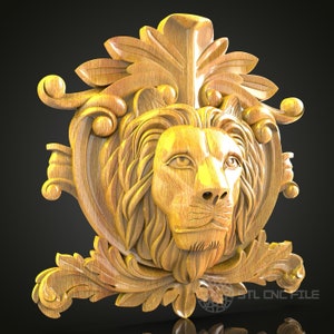 Regal Lion Crest STL File, CNC Woodworking Engraving, Artcam & Aspire ...