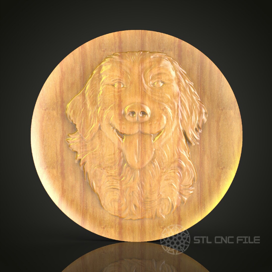 Dog Portrait STL File for CNC, 3D Wood Carving, Pet Lover Gift, Artcam ...
