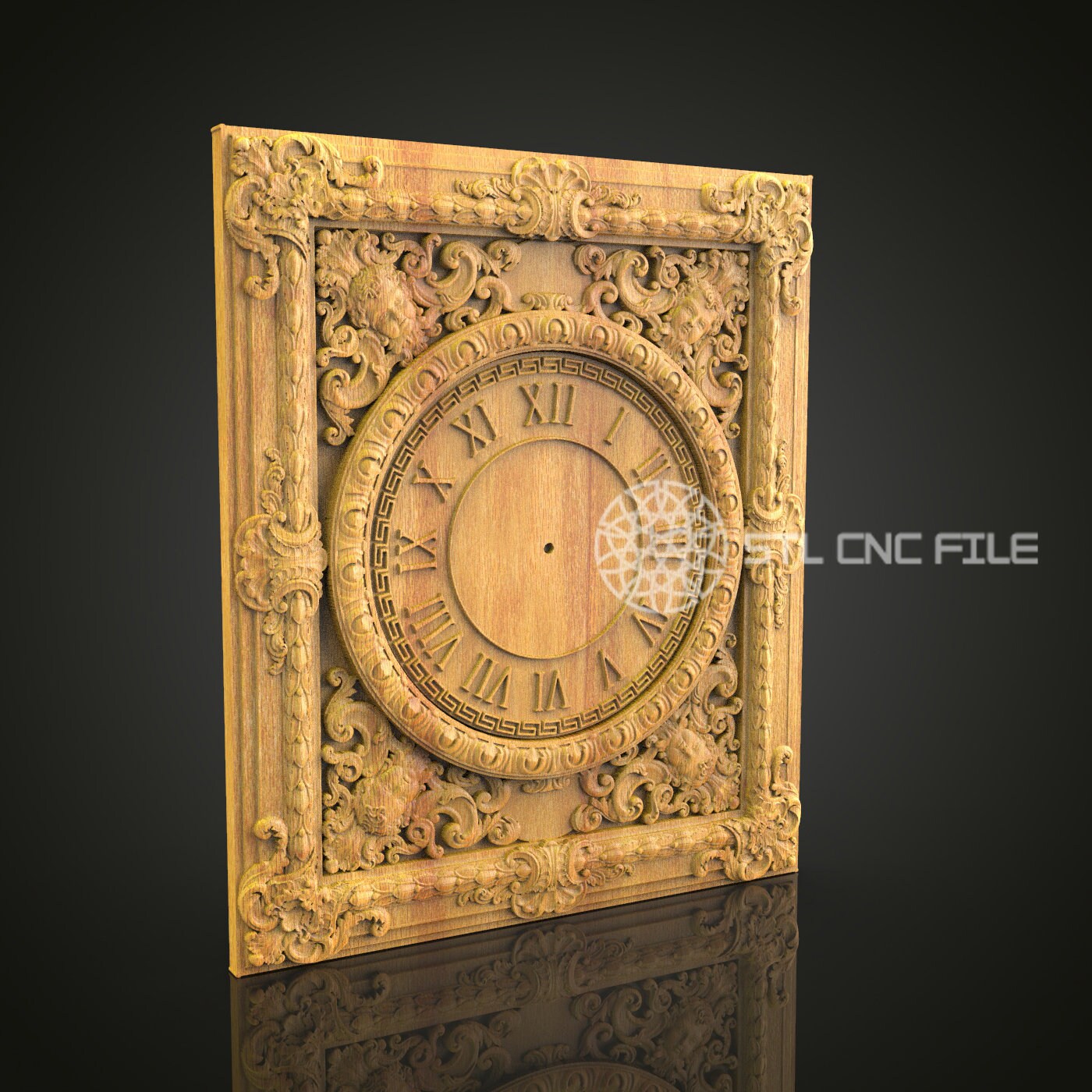 Ornate Rococo Clock STL, CNC Detailed Wall Art, Classic Decor Design - Etsy