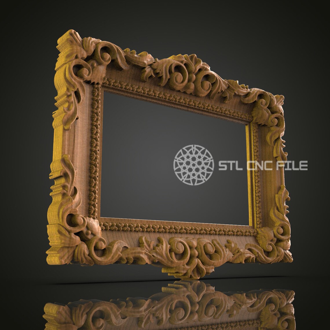 Ornate Baroque 3D Frame STL Model for CNC Router Engraver - Artcam ...
