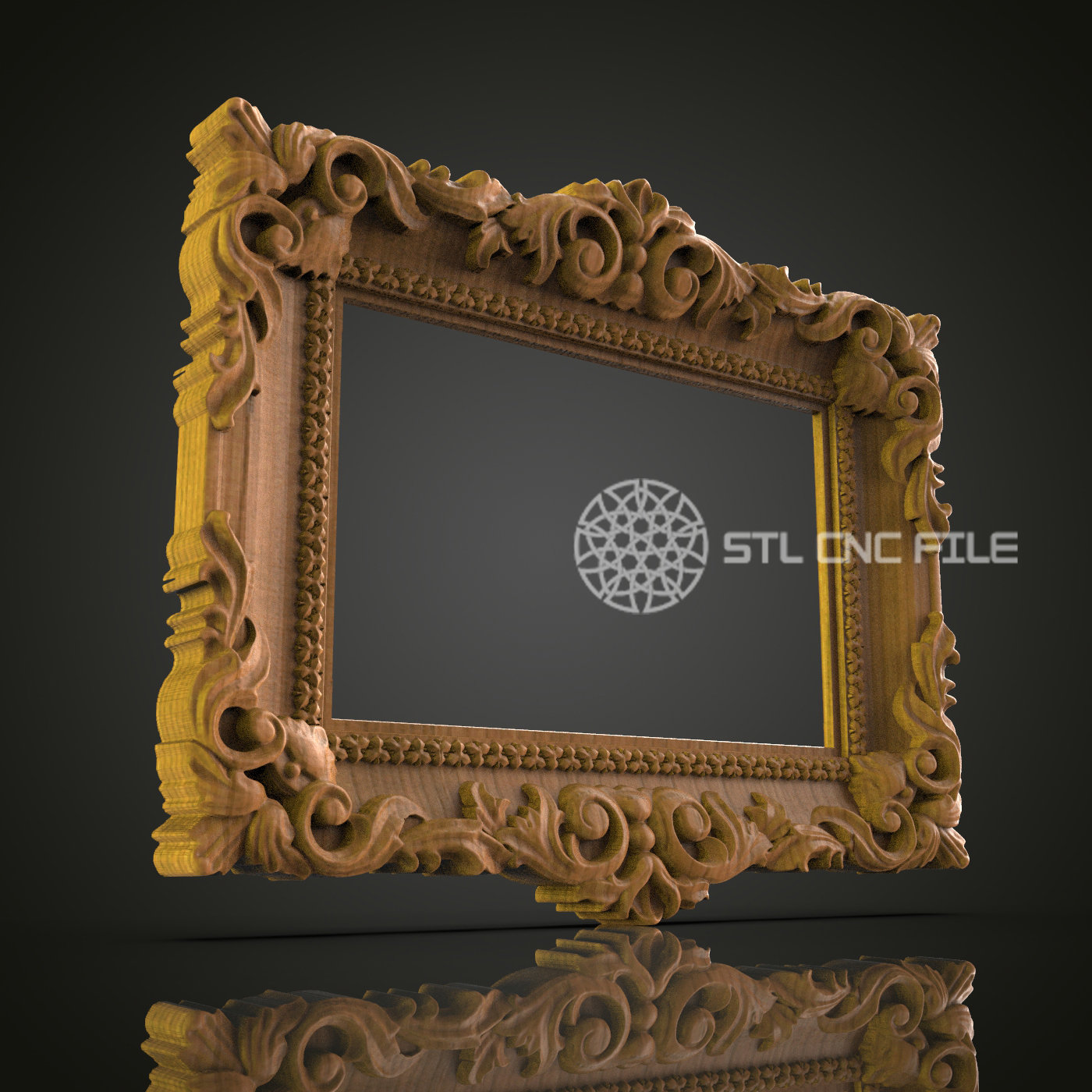 Ornate Baroque 3D Frame STL Model for CNC Router Engraver Artcam ...
