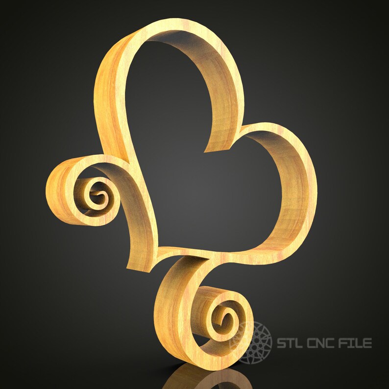 Heart Swirl Decorative Frame STL Model for CNC Router, Artcam Aspire ...