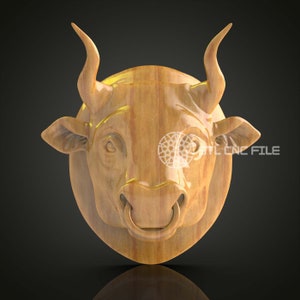 Rustic Bull Head STL Model: Farmhouse CNC Router Artcam/aspire File - Etsy