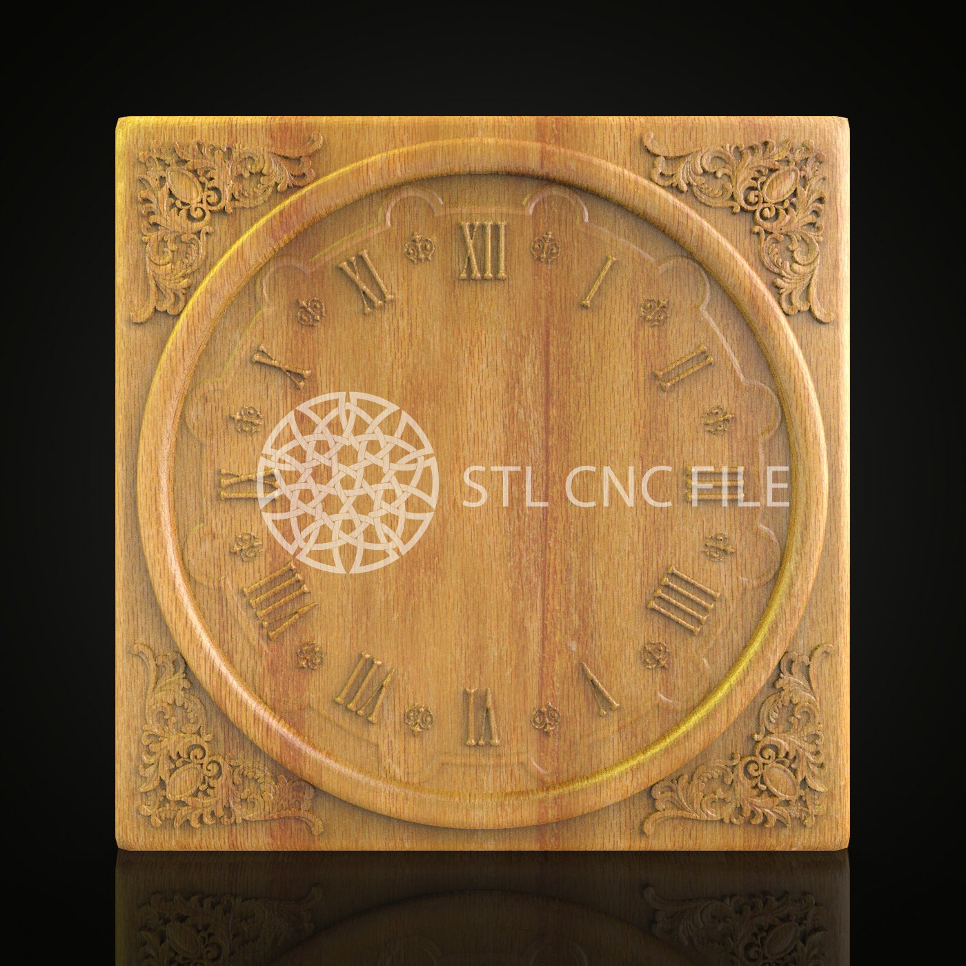 Elegant Wooden Clock STL File: CNC Engraving Design - Etsy