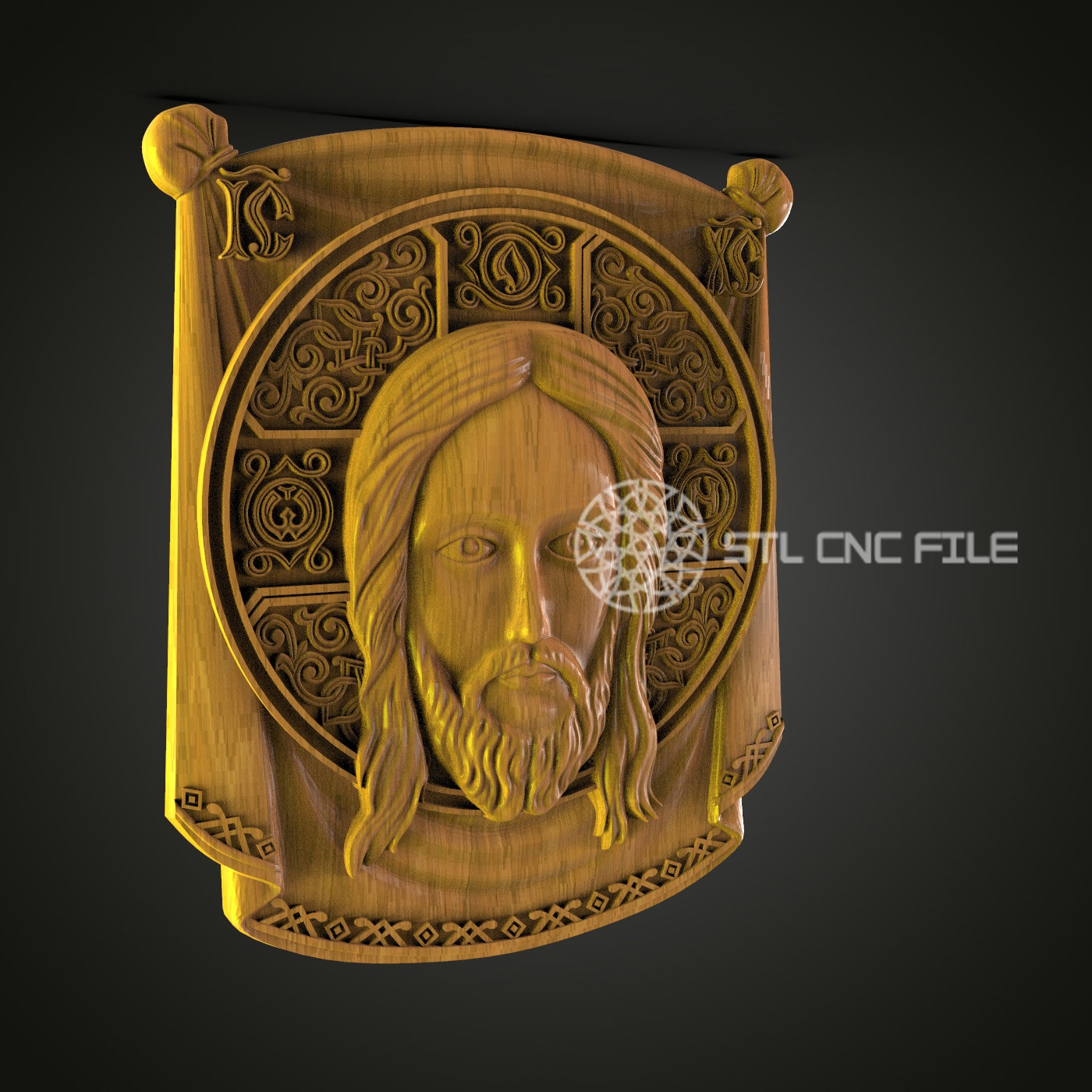 Medieval Christ Icon CNC STL File: 3D Printable Religious Plaque ...