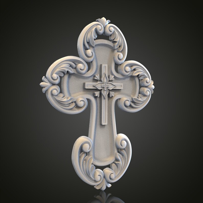Ornate Cross Relief STL Model for CNC Router Engraver, Artcam, Aspire ...