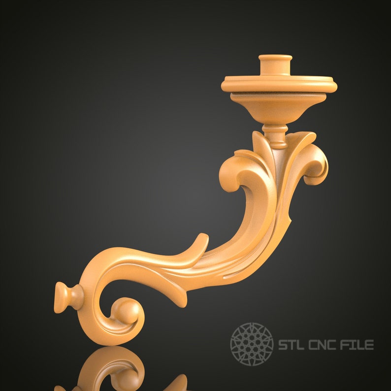 Ornate Candle Holder - STL Model for CNC Router and 3D Printing ...
