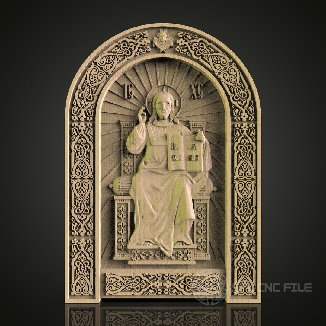 Intricate Religious Relief STL Model for CNC Router, Aspire, Artcam, 3D ...