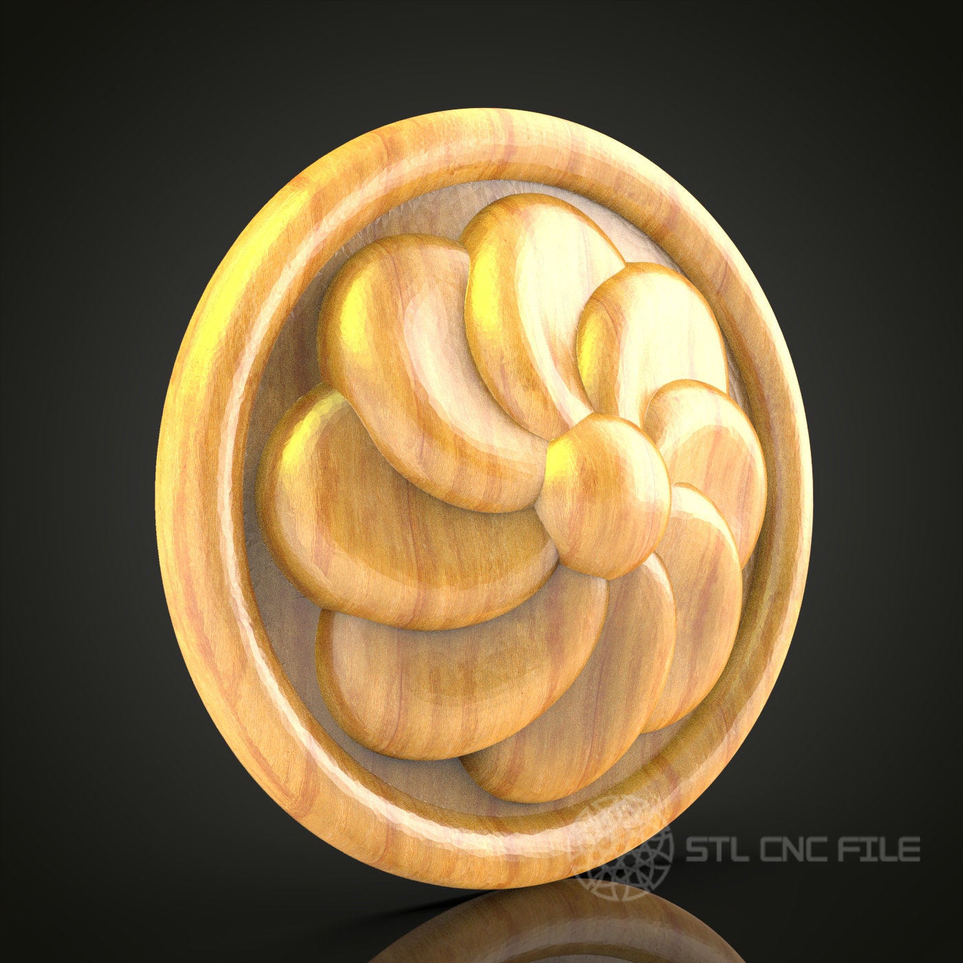 Minimalist Floral Plaque STL File, CNC Router Engraving, Artcam Aspire ...