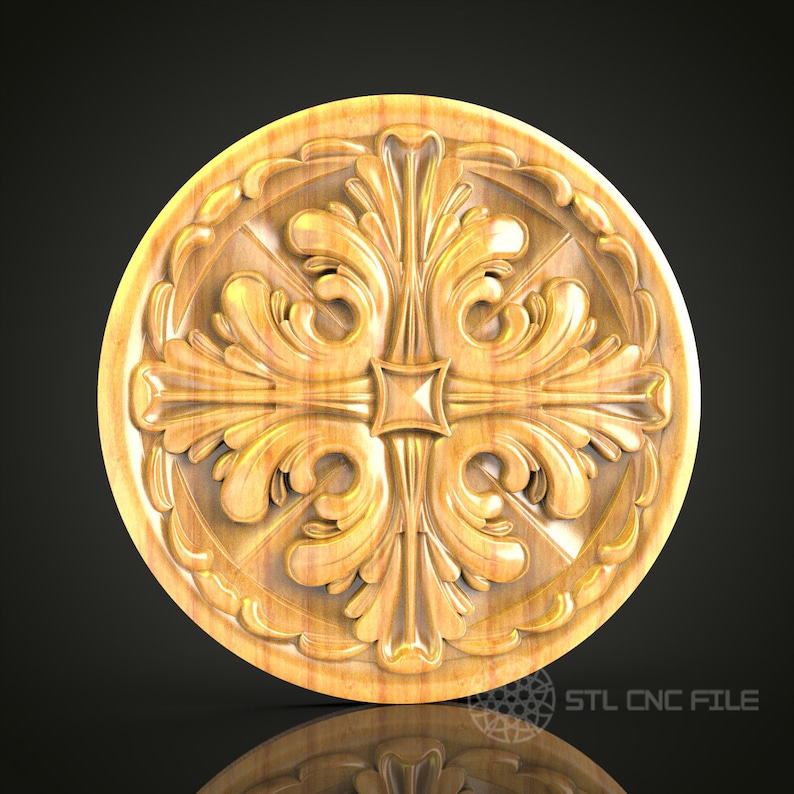 Baroque Style Round STL Model for CNC, Compatible With Artcam, Aspire ...