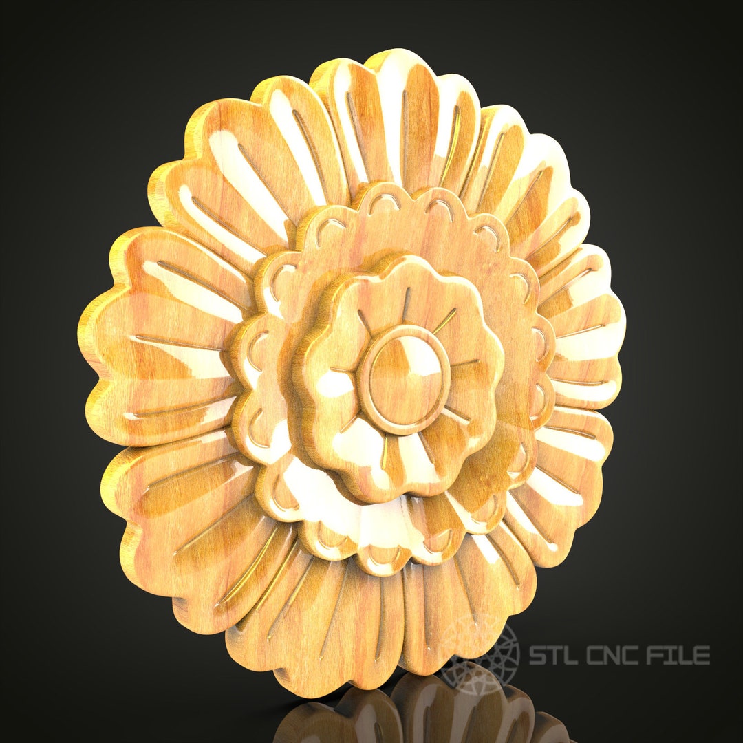 Floral Medallion STL Model for CNC Routers and Engravers - Etsy